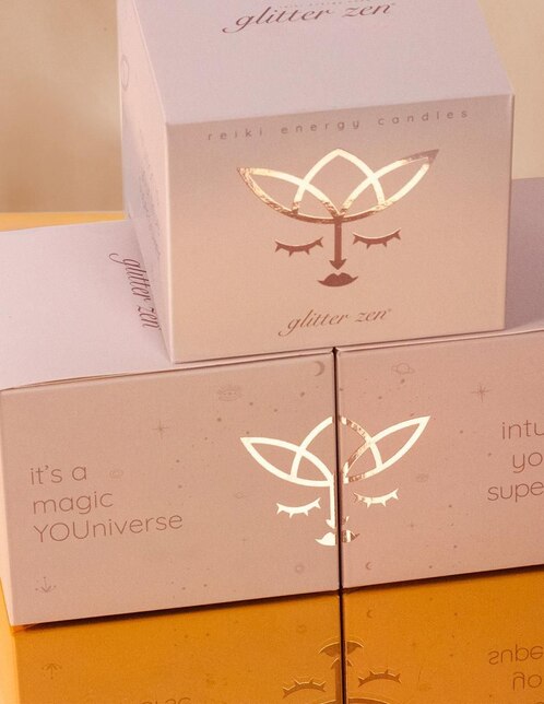 Kit de vela aromática Glitter Zen bundles 3 piezas aroma caramelo 10